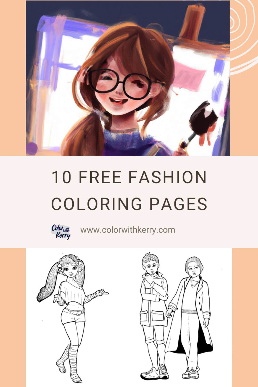 Fashion Coloring Pages - Print for free - Color with Kerry